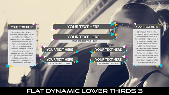 Flat Dynamic Lower Thirds 3, Motion Graphics | VideoHive
